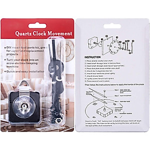 High Torque Long Shaft Clock Movement Mechanism Wall Quartz Clock Mechanism Kit with 2 Different Pairs of Hands Clock DIY Repair Parts Motor Replacemen(Color Set 1, Shaft Length 9/10 Inch/23 mm)