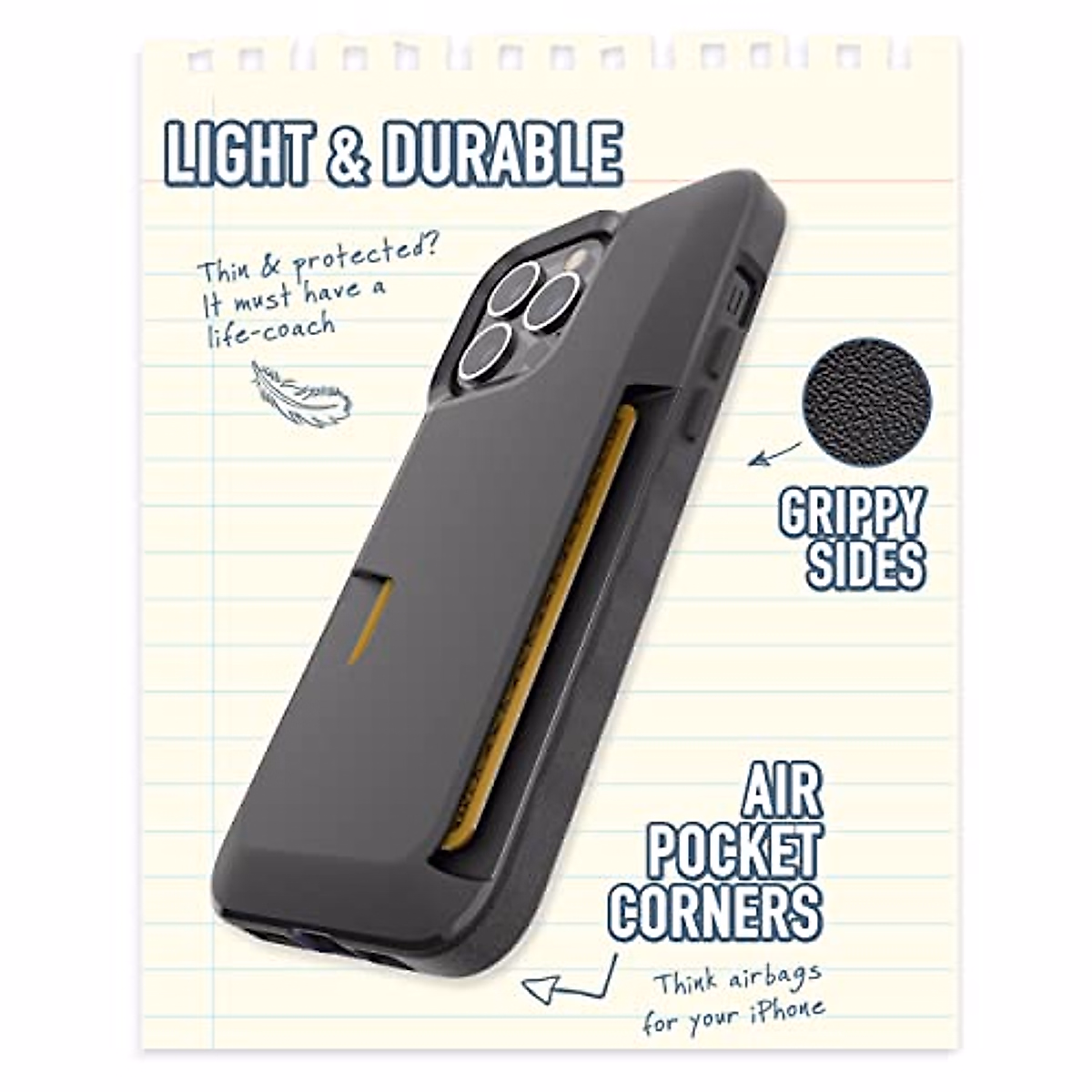 Smartish iPhone 13 Pro Wallet Case - Wallet Slayer Vol. 1 [Slim + Protective] Credit Card Holder - Black Tie Affair