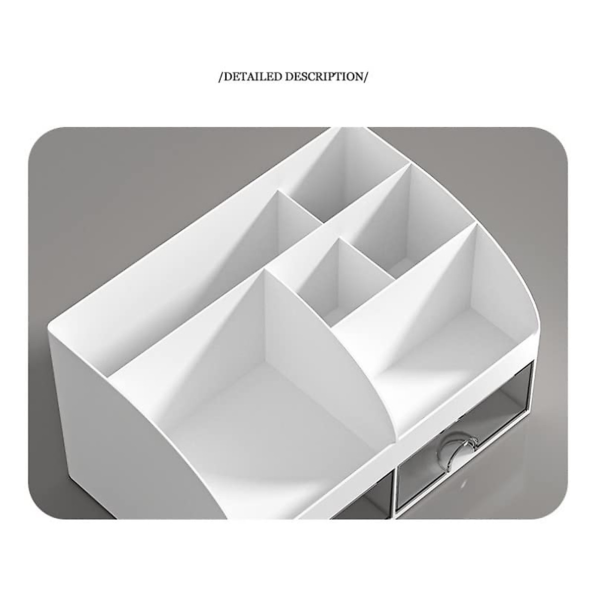 Office Desktop Organizer Box With Different Grids Sorting Storage Box Orderly And Tidy Stationery Organizer Box For Books Paper Clips Pens Office Supplies (Blue)