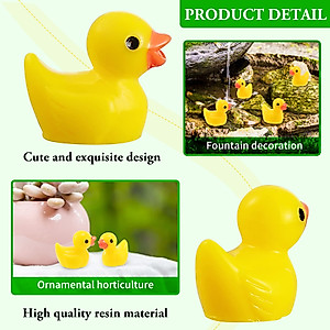 EKisemio 200 Pieces Mini Resin Ducks Yellow Tiny Duckies for School Project Accessories Miniature Characters Fairy Garden Landscape Aquarium Dollhouse Potted Plants Decorations