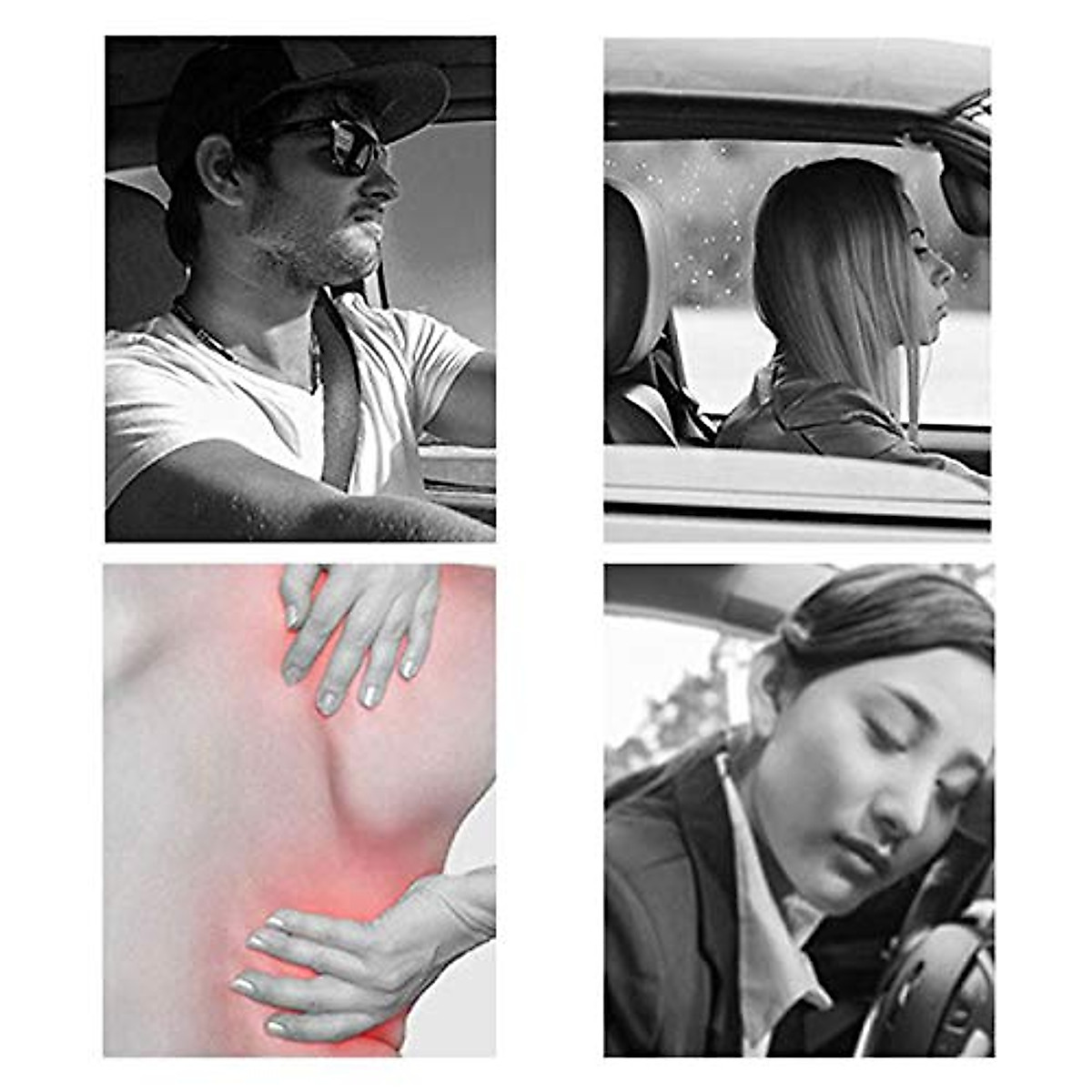 NANGAO Car Seat Headrest Neck Rest Cushion 3D Memory Foam Car Seat Neck Support Neck Rest Headrest Accessories Car Seat Back Pillows for Neck/Back Pain Relief