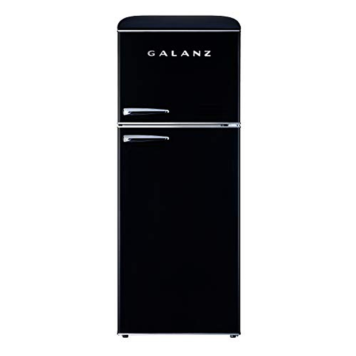 Galanz GLR10TBKEFR Retro Refrigerator with Top Freezer Frost Free, Dual Door Fridge, Adjustable Electrical Thermostat Control, 10 cu ft, Black