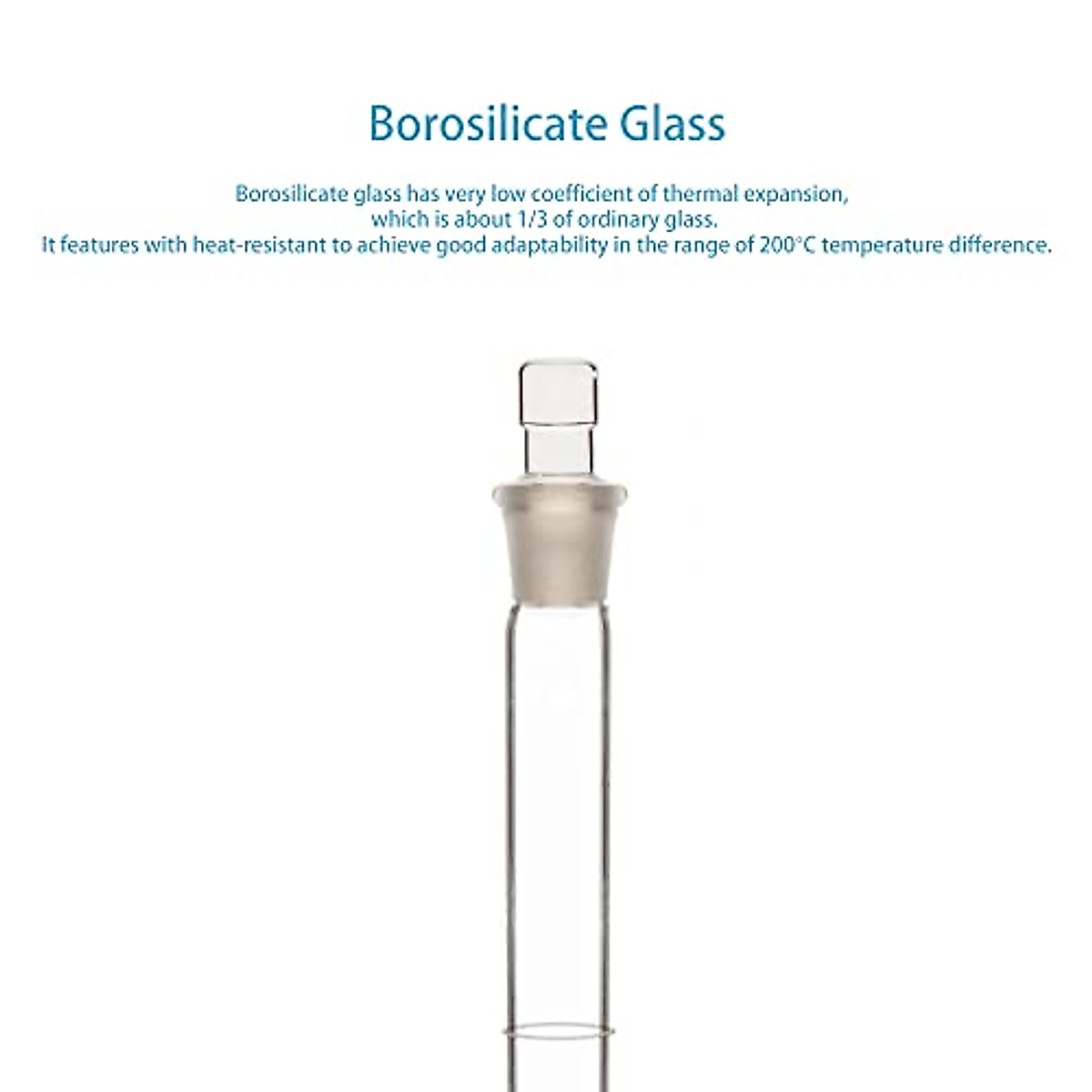 stonylab Glass Volumetric Flask Class A with Glass Stopper, Borosilicate Glass Heavy Wall Volumetric Flask Tolerance ±0.02 ml, 10 ml