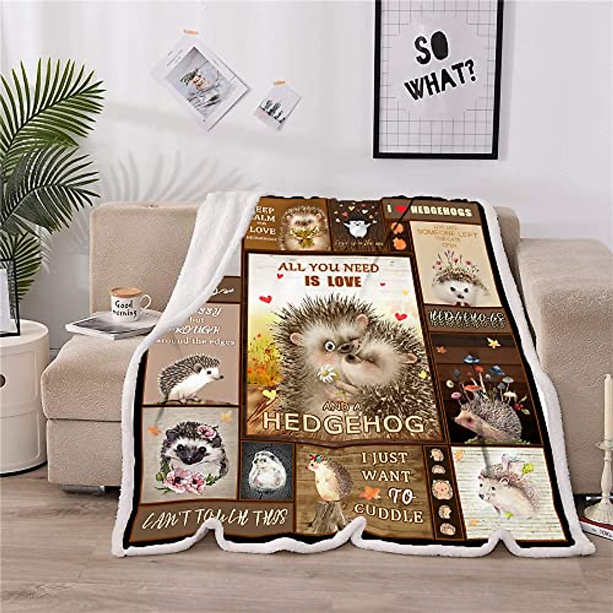CYREKUD Hedgehog Gifts for Women Blanket,Hedgehog Blanket Hedgehog Gifts for Hedgehog Lovers Throw Blanket,Hedgehog Blanket for Adults,Hedgehog Blanket for Bedroom Sofa Couch Christmas Decor 50"x 60"