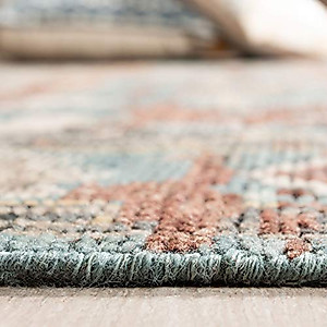 SAFAVIEH Izmir Collection 8' x 10' Blue / Light Brown IZM101T Hand-Knotted Traditional Premium New Zealand Wool Area Rug