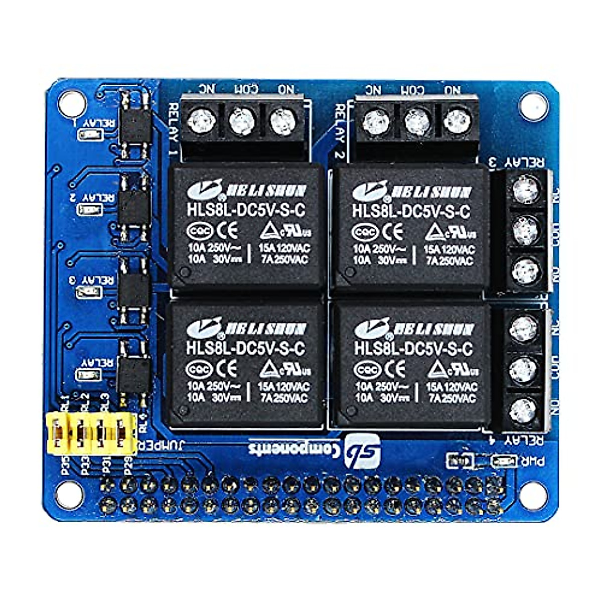 PiRelay EXPANSION BOARD FOR RASPBERRY PI Raspberry Pi A+/B+/2B/3B/3B+ Loads up to 240VAC/7A,125VDC/10A by SB Components