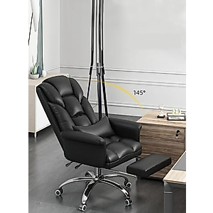 FrYsky Home Office Desk Chairs, Swivel Chair Leather Sofa Chair Reclining Leisure Chair Home Office Computer Lift Swivel Chair (Color : Off-White, Size : Foot Pedal)