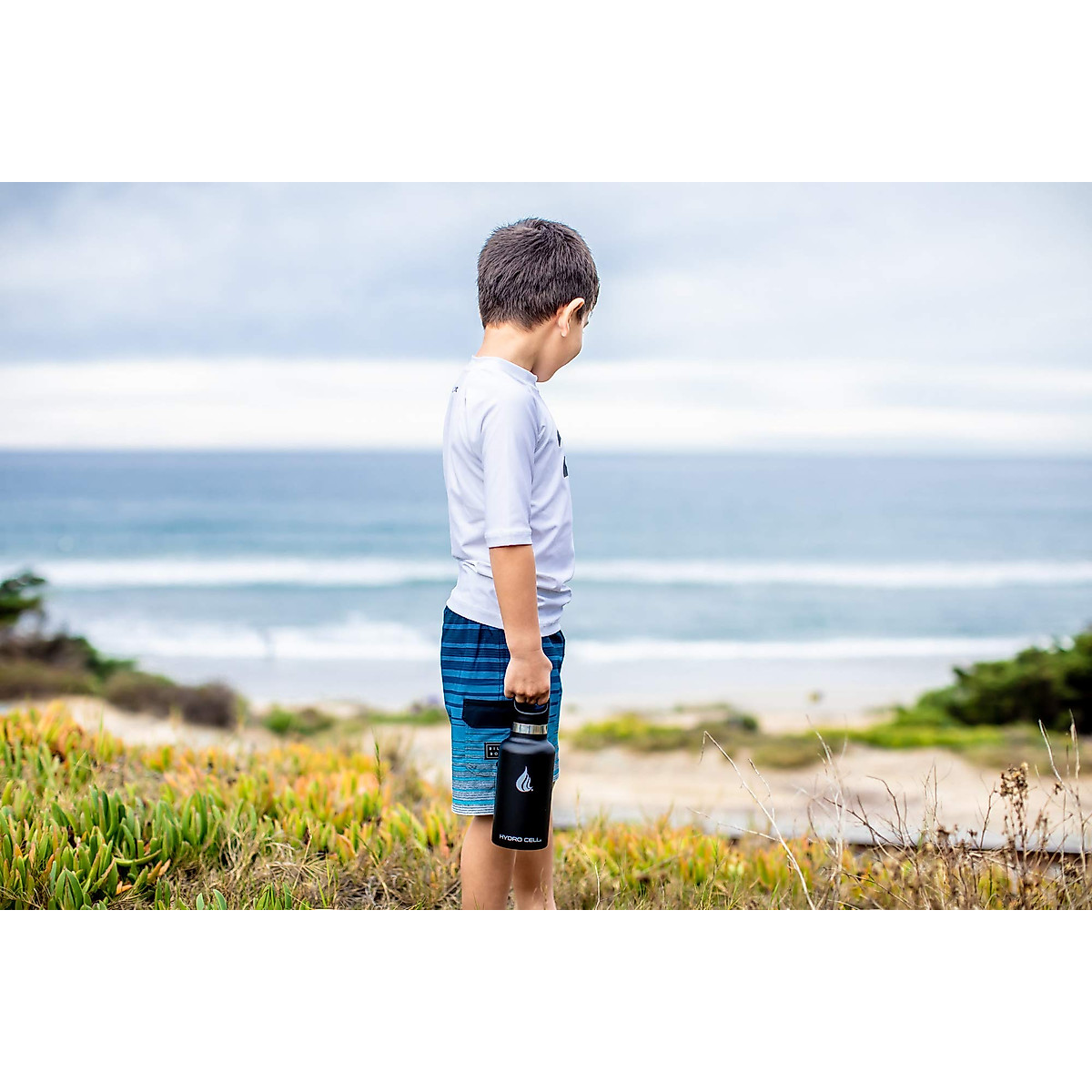 HYDRO CELL Stainless Steel Water Bottle with Straw & Standard Mouth Lids (32oz 24oz 20oz 16oz) - Keeps Liquids Hot or Cold with Double Wall Vacuum Insulated Sweat Proof Sport Design (Black 16oz)*