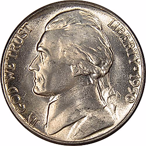 1950 D Jefferson Nickel 5 Cent Piece BU Uncirculated Mint State 5c US Coin