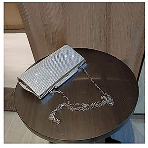 VINMEN Bling Women's Clutch Purses Bag Envelope Glitter Rhinestone Evening Handbag (silver)