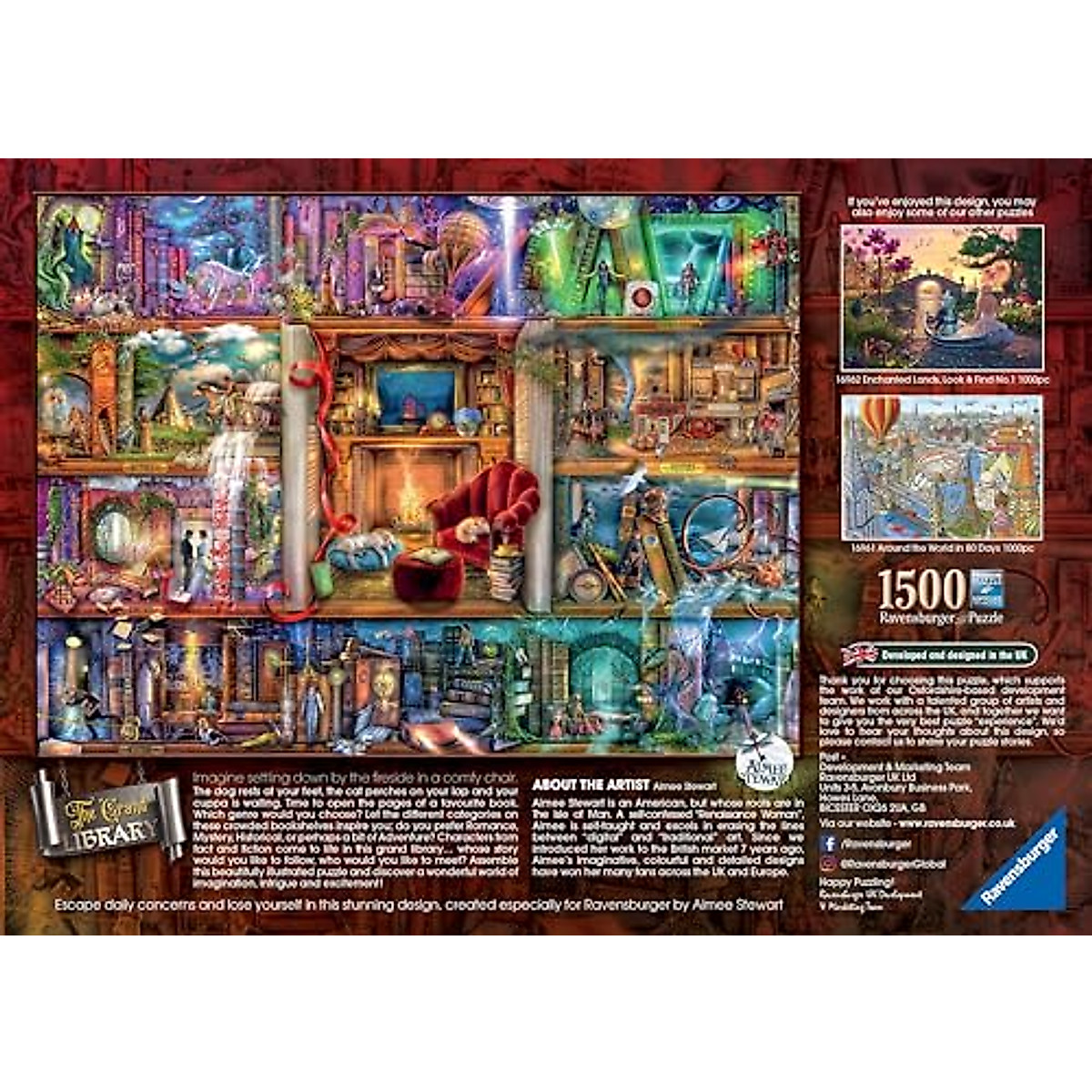 Ravensburger Aimee Stewart The Grand Library 1500 Piece Jigsaw Puzzle for Adults & Kids Age 12 Years Up