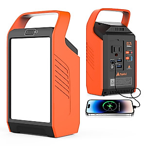 Takki Portable Camping Power Station with Camping Lantern, 22500mAh Solar Generator with Peak 120W/110V AC Outlet USB Port, Laptop Charger Power Supply for Camping Home Emergency…