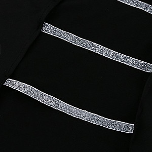 Women's Sexy Deep V Neck Backless Bodycon Dress Halter Neck High Slit Lace Up Mini Night Club Dress (Black, M)