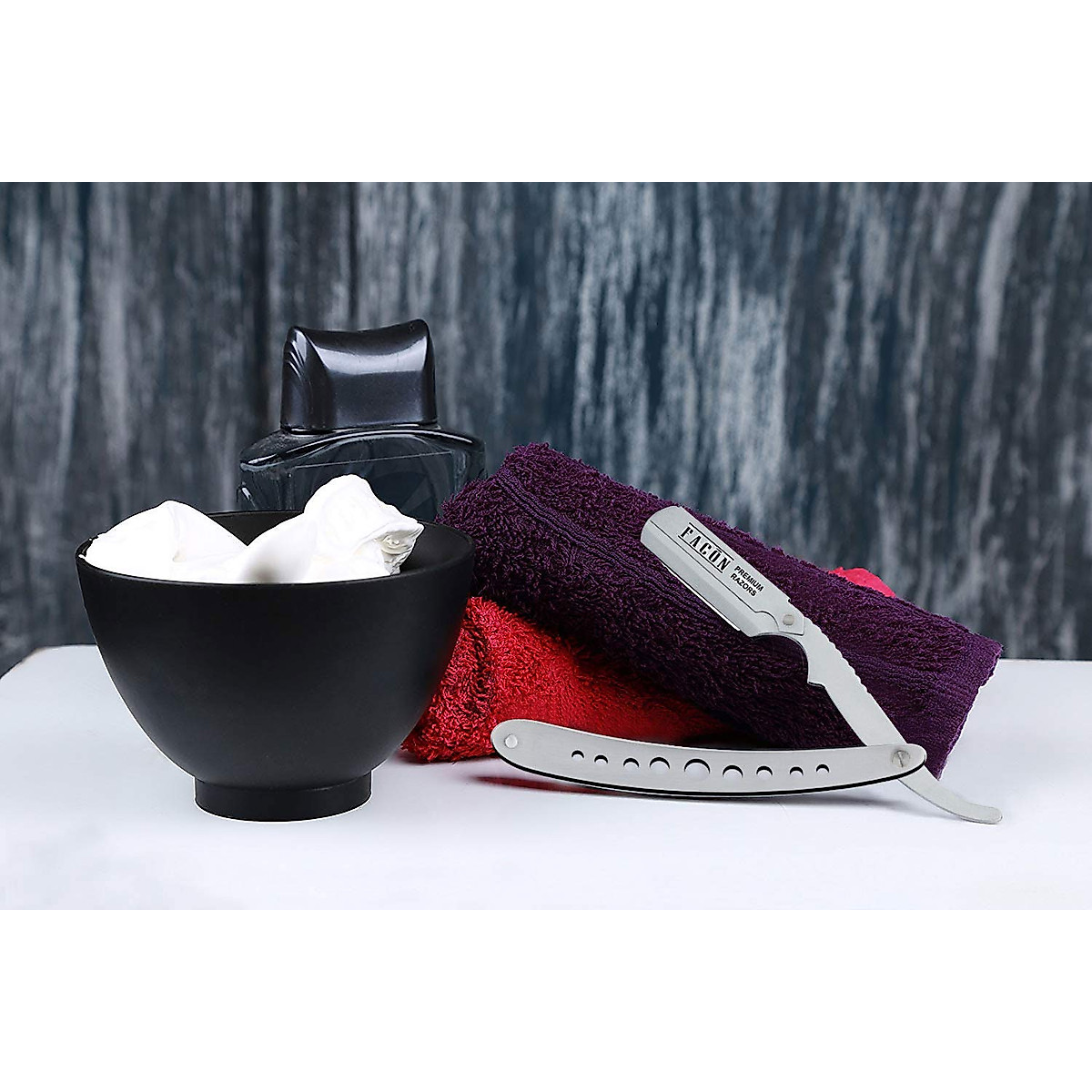 100 BLADES + Facón Classic Professional Straight Edge Barber Razor - Salon Quality Cut Throat Shavette