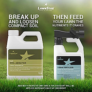 Liquid Lawn Aerator (32 fl oz) - Loosens & Conditions Compacted Soil - Alternative to Core and Mechanical Aeration - Improves Water Penetration & Drainage + Soil Oxygenation - American Made