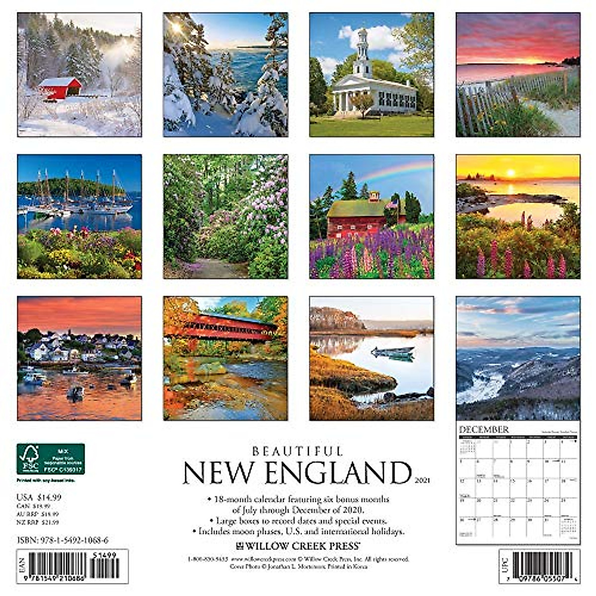 Beautiful New England 2021 Wall Calendar