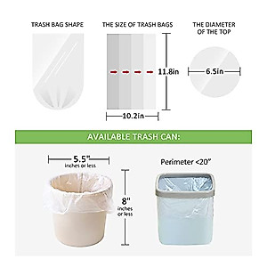 0.5 Gallon 220 Counts Strong Trash Bags Garbage Bags, Bathroom Mini Trash Can Liners, Small Plastic Bags for Desktop Trash Bin Dog Poop Car, Clear
