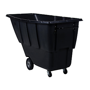 Vestil TDT-100-LD-BLACK Plastic Light Duty Tilt Truck 1 Cubic Yard 850 Lb. Capacity Black