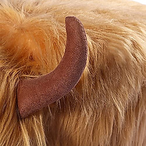 GIA Kids Ottoman with Storage, Foot Stand and Wooden Legs, MacGregor Highland Cow, Brown