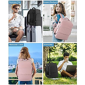 Beraliy Large Travel Backpack, Personal Item Bag for Airlines, Carry On Luggage, Hiking Backpack,Laptop Backpack, Lightweight College Work Gym Weekender Bag Men Women, Black