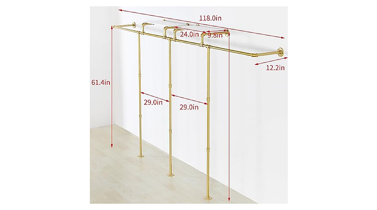 Shop WJJAYY Gold Pipe Clothing Rack - Stylish & Durable