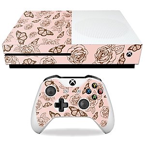 MightySkins Skin Compatible with Microsoft Xbox One S - Butterfly Garden | Protective, Durable, and Unique Vinyl Decal wrap Cover | Easy to Apply, Remove, and Change Styles | Made in The USA