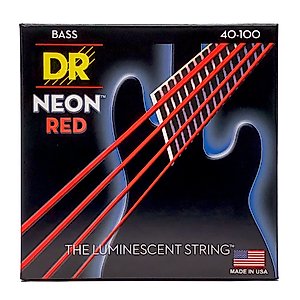 DR Strings Hi-Def Neon Red Bass Lite Strings (NRB40)