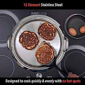Chef's Secret 5-Ply Stainless-Steel Pancake Pan/Griddle with See Through Glass Lid
