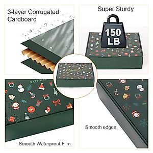 Christmas Shipping Boxes Medium, 10x8x2.8" 30 Pack Merry Christmas Cardboard Boxes, Gift Small Boxes for Shipping Mailing Small Business