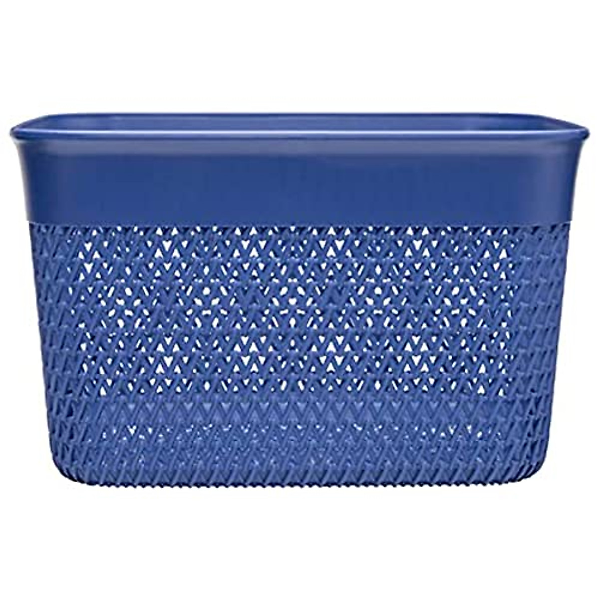 Life Story 16 Quart Lightweight Heavy Duty Woven Trendy Storage Organizer Holder Bin Basket w/Built In Handles for Household Storage, Blue (6 Pack)