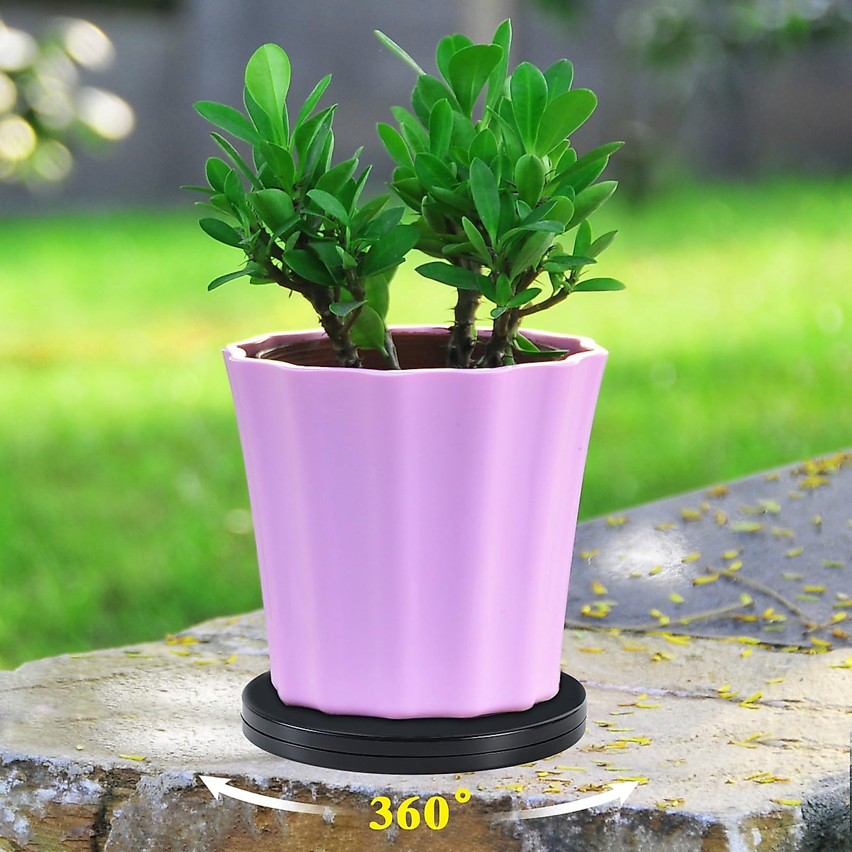 9 inch Lazy Susan Turntable Black Acrylic Ball Bearing Rotating Tray for Spice Rack Table Cake Kitchen Pantry Decorating TV Laptop Computer Monitor, 50-lb Load Capacity (360˚ Rotation)