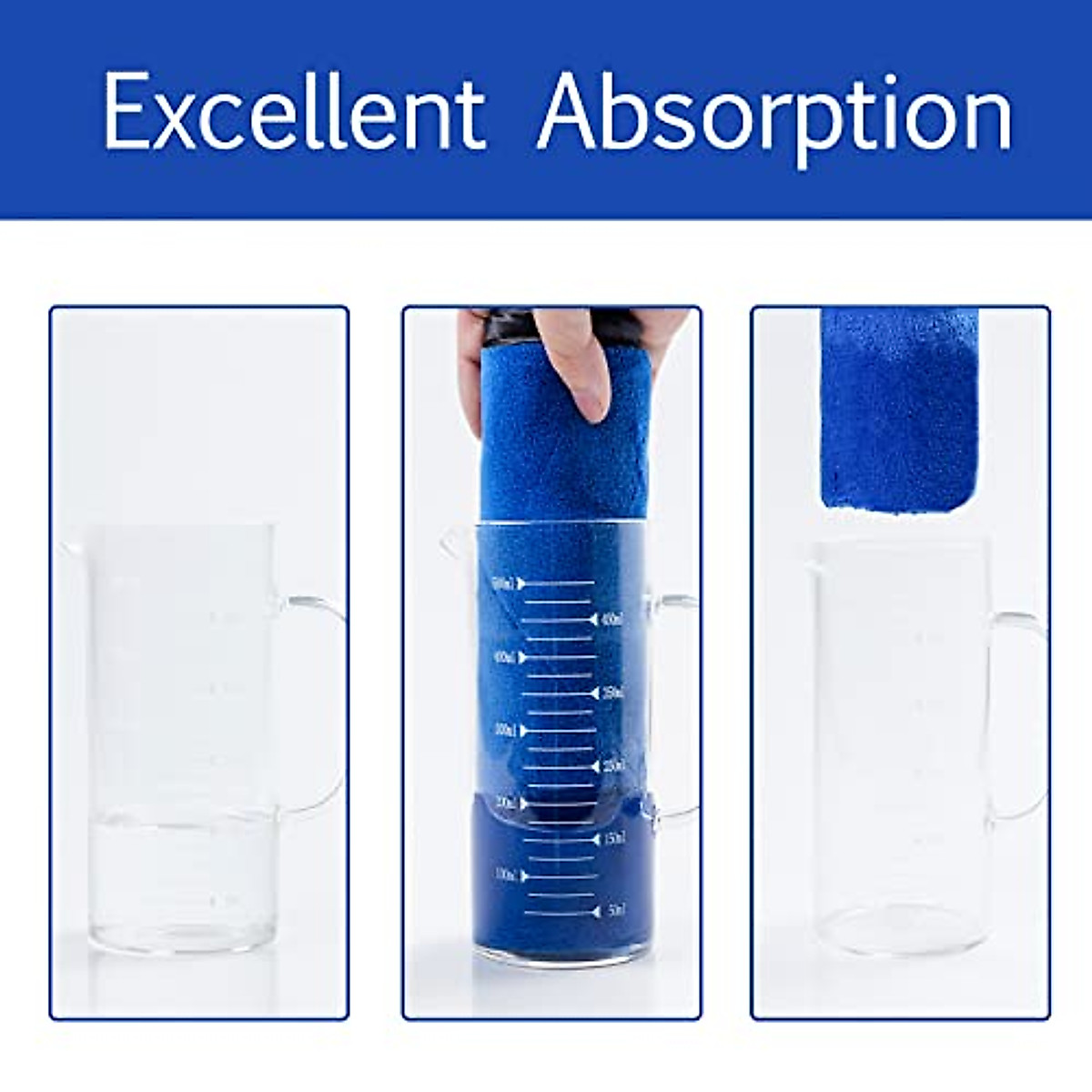 CARCATICZ Microfiber Towels for Cars, Microfiber Cleaning Cloth for Cars, Waxing and Polishing Towels, Lint Free, Scratch-Free, High Absorption, Blue & Gray, 16 in x 16 in, 530gsm, 6pack