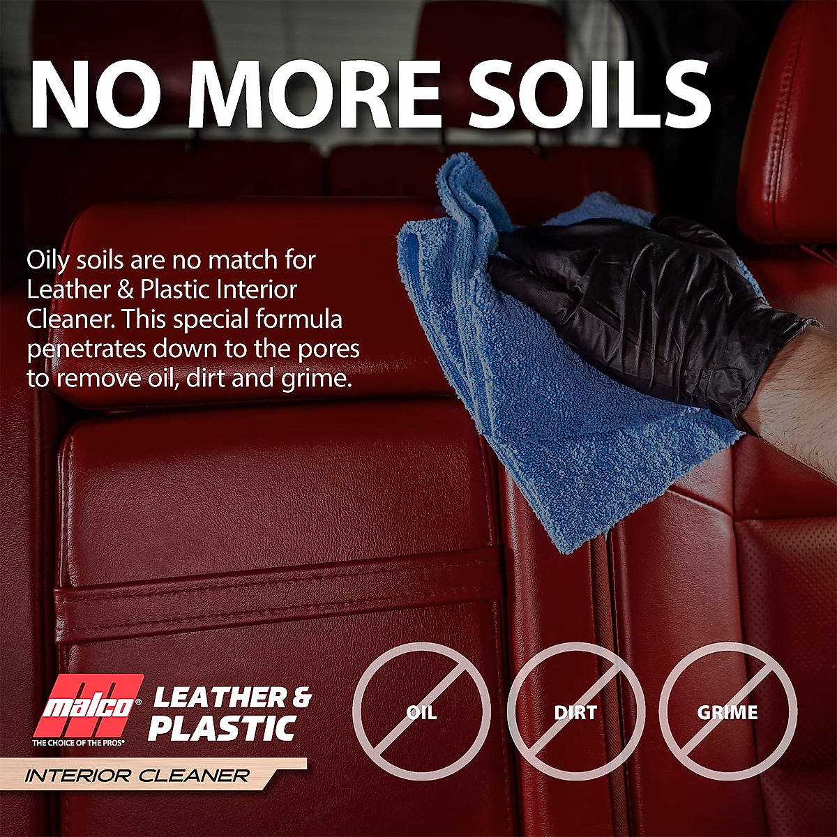 Malco Leather & Plastic Cleaner – Penetrates Deep to Remove Dirt, Grime and Oily Soils/Restores Leather, Plastic and Vinyl/Leaves Surfaces Clean, Shiny and Film-Free / 1 Gallon (100101)