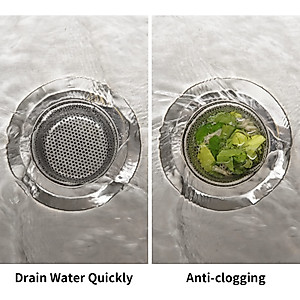 Kitchen Sink Strainer Sink Stopper - tifanso 2 PCS Sink Strainer Stopper Kit, Universal Silicone Drain Cover, 4.5 Inch Stainless Steel Sink Drain Strainer, Food Catcher for Kitchen Sink
