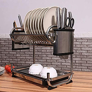 STRAW Stainless Steel Drain Rack, Kitchen Shelf Storage Dish Rack Drain Bowl Rack, Save Space