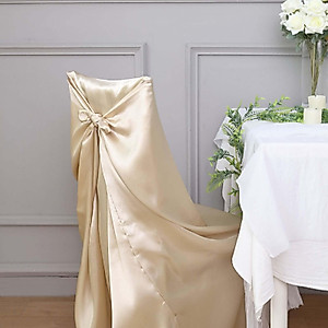 Tableclothsfactory Blush Silky Satin Universal Chair Covers Fits All Type of Chairs Event Dinning Slipcover for Wedding Party Banquet