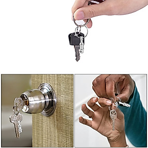 BLMHTWO 6PCS Quick Release Keyrings, Double-headed Detachable keyring Metal Pull Apart Keychain with 2 Split Key Rings Chain Lock Holder for Bag Purse Travel Home Office (Silver)