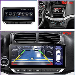 Topdisplay Android 10 Radio Replacement for Dodge Journey 2011-2020 Navigation 10.25inch Touch Screen 4+64G Wireless Carplay Android Auto 4G LTE WiFi Free Camera