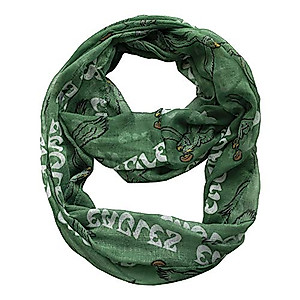 Littlearth NFL Philadelphia Eagles Sheer Infinity Scarf, 70-inches, Green