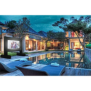 XtremepowerUS 95177 14' Feet Outdoor & Indoor Projection Portable Movie Screen-Includes Inflation Air Blower w/Storage Bag, Black