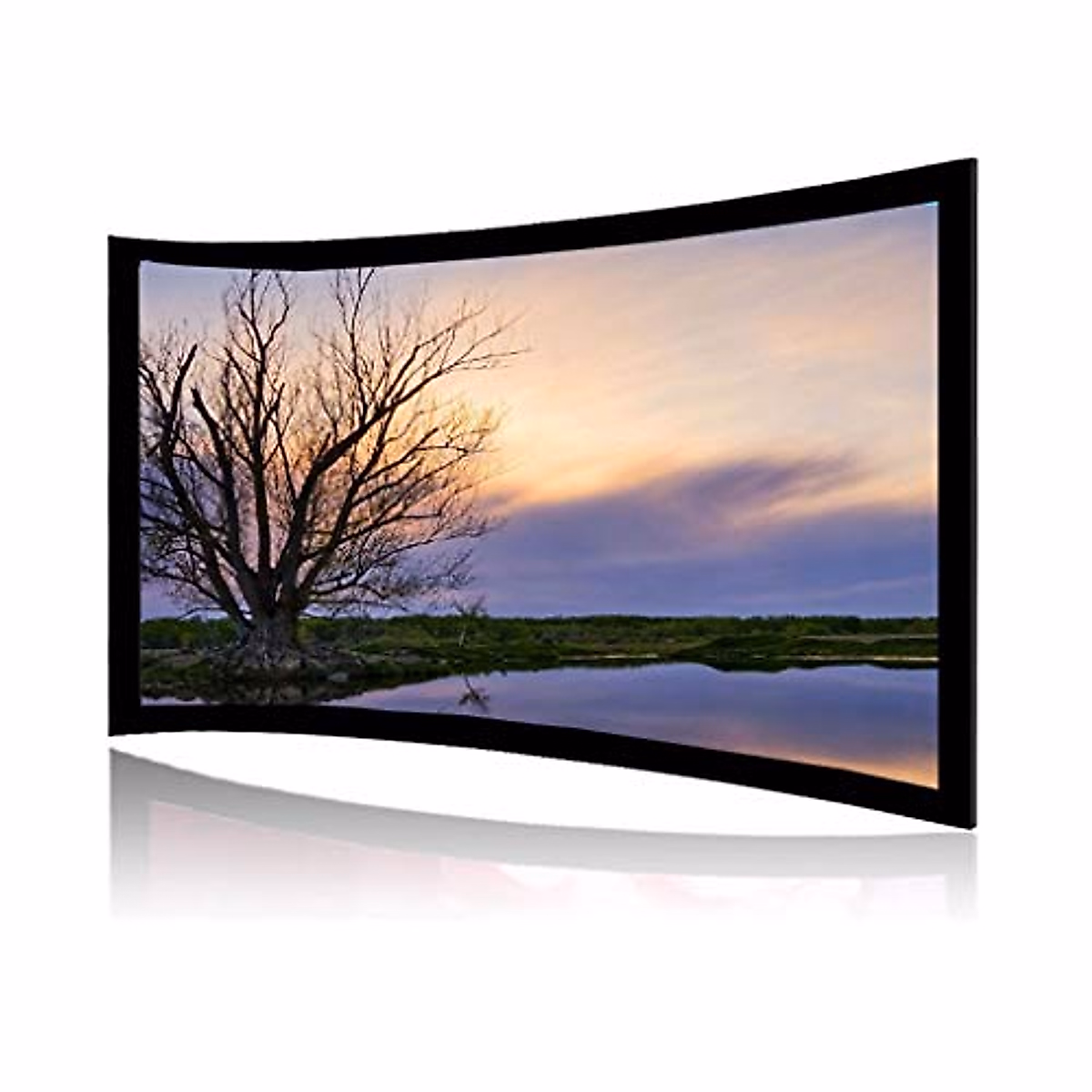 LLAMN 4K 16:9 White Woven Acoustic Transparent Customize 3D Curved Fixed Frame Projector Screen for Home Cinema Projection Screen ( Size : 100 inch )