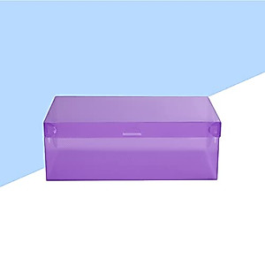 Cabilock Clear Shoe Boxes Storage Shoes Container Color Stackable Case Purple Clear Plastic Candy Organizer Plastic Storage Box