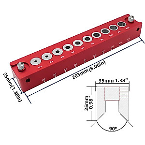 3-12mm Self Centering Dowelling Jig Kit Drill Jig for Straight Holes Joiner with 10 Holes Drill Guide Bushings