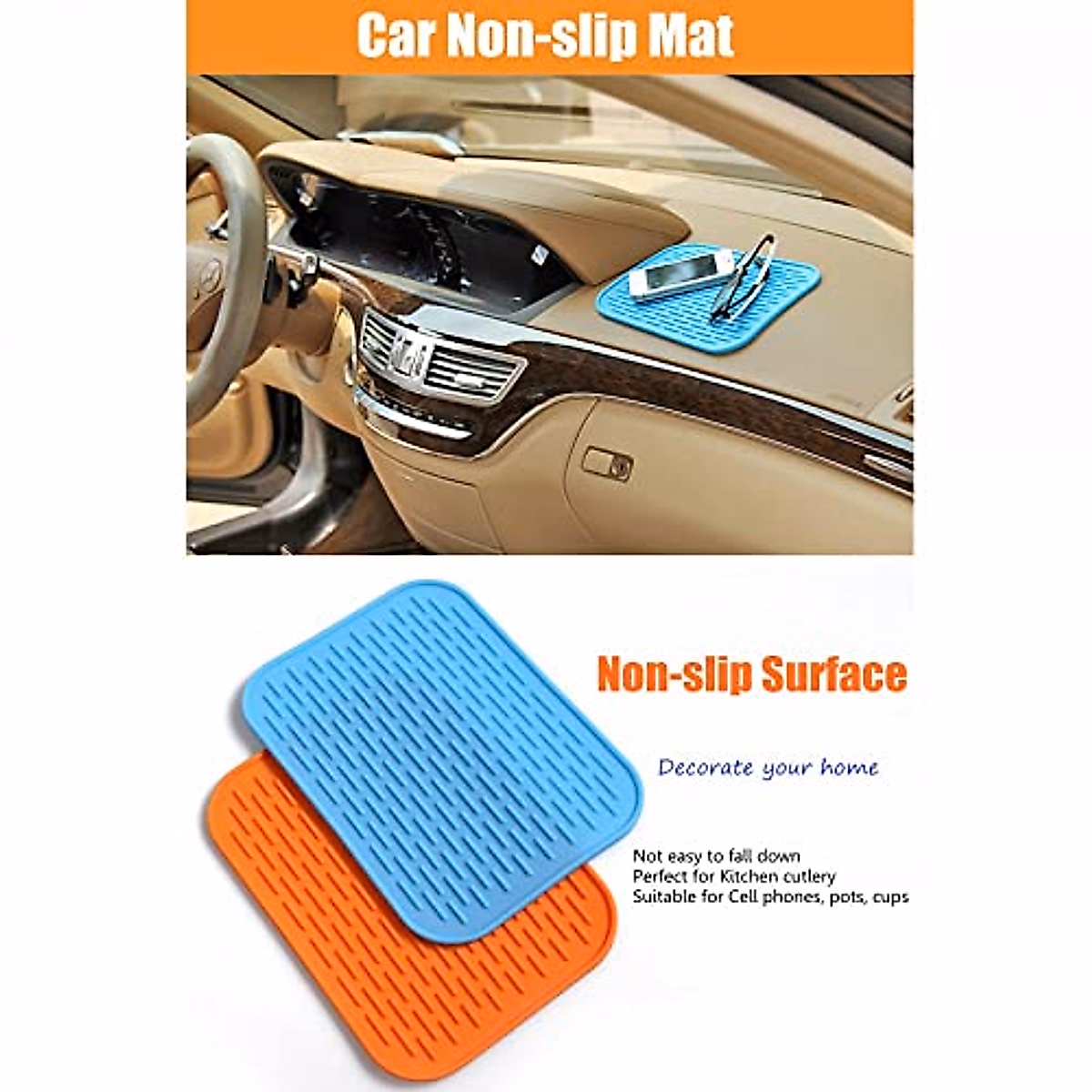 4 PCS Silicone Non-slip Mat Heat Resistant Table Placemat Kitchen Sink Dishes Cup Dry Coaster