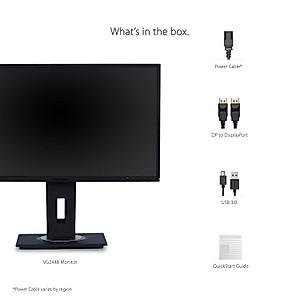 ViewSonic VG2448 24" 1080p Ergonomic Monitor HDMI, DisplayPort, USB, 40 Degree Tilt (Renewed)
