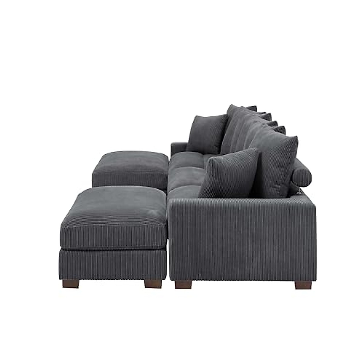 Oadeer Home Modular Sectional, Dark Gray