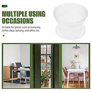 Yardwe 1set Bonsai Patio Ventilate for Plastic Cactus Starting Floral Rounded Saucer Drainage Flowerpot Bucket Trays Saucers, with Bar Pot, Starter Flowerpots Seedling X. Indoor