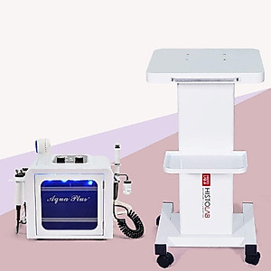 Medical Cart Household Utility Carts, Lab Cart Mobile Trolley Serving Equipment Steel Beauty Salon Cart with Handle, White Small Bubbles Spa Insturment Trolley with Storage, Universal Brake Wheel, 50K