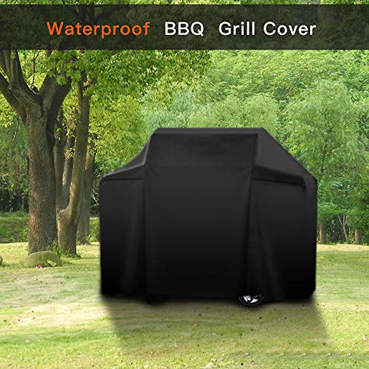 Gas Grill Cover, 65 inch BBQ Grill Cover Durable, Waterproof Large Grill Covers Outdoor, All Weather & UV-Resistant Barbecue Cover for Most Weber, Brinkmann, Charbroil, Holland, Jenn Air, Nexgrill
