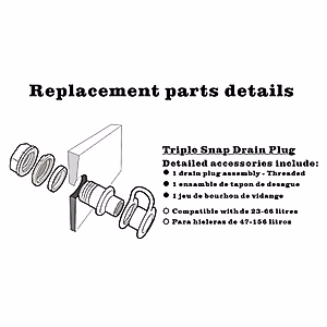Cooler Replacement Triple Snap Drain Plug, for Igloo Cooler Triple Snap Drain Plug, Cooler Triple Snap Drain Plug.Best Option for Repairing and Replacing Cooler Parts. Compatible with Igloo Cooler.